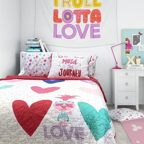 Trolls™ Quilt and Sham - Full/Queen – Morning Bird (Franco Manufacturing)